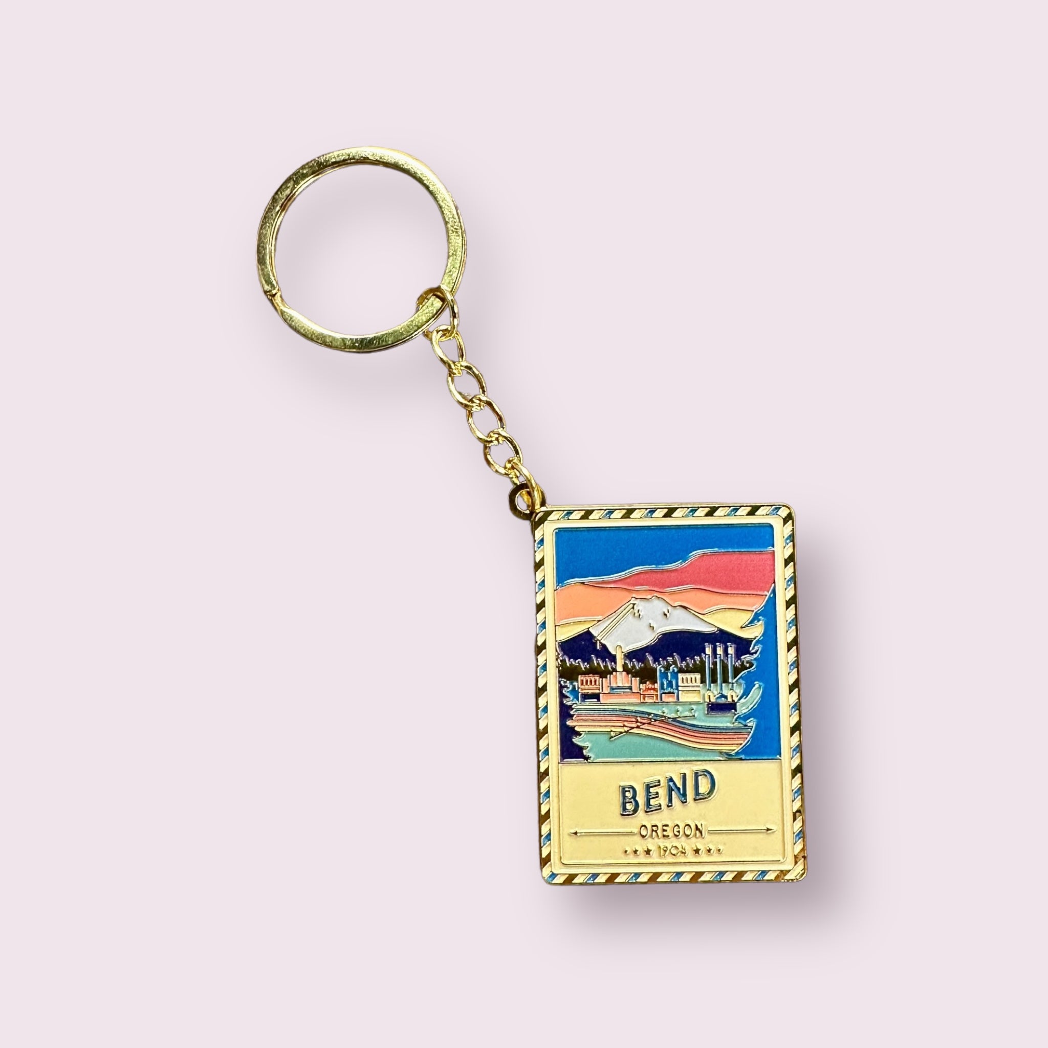 Bend Oregon - Enamel Postcard Keychain – Landmarks Unlimited