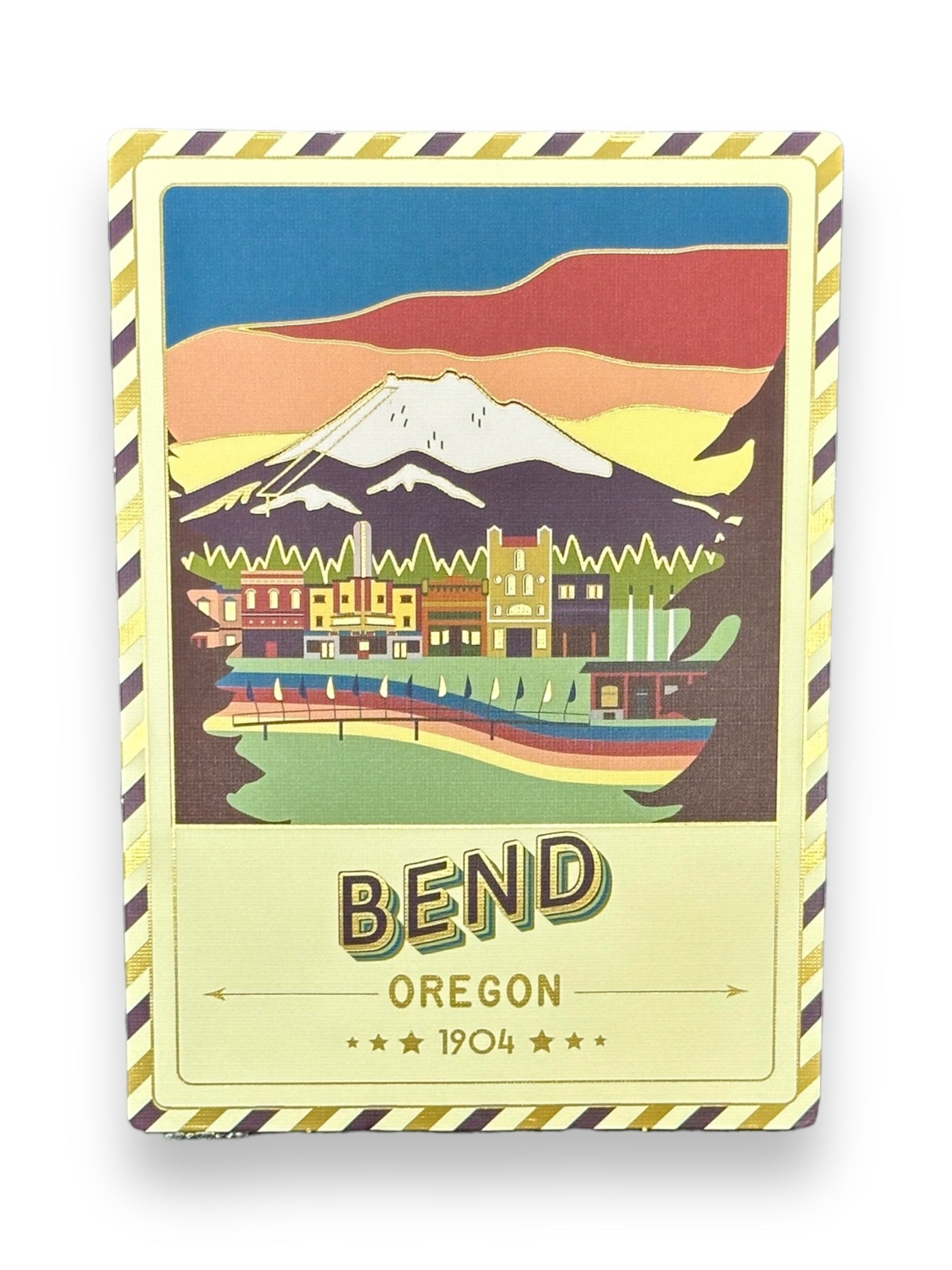 Bend - Oregon - Postcard - Textured Foil – Landmarks Unlimited