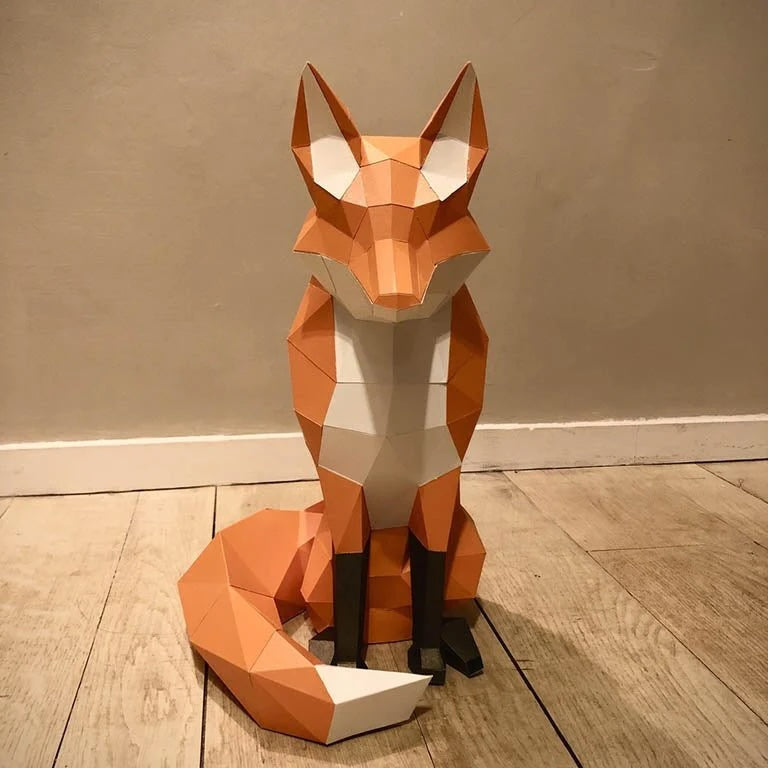 Fox Standing Model PaperCraft Origami Art, 3D Paper Art – Landmarks ...