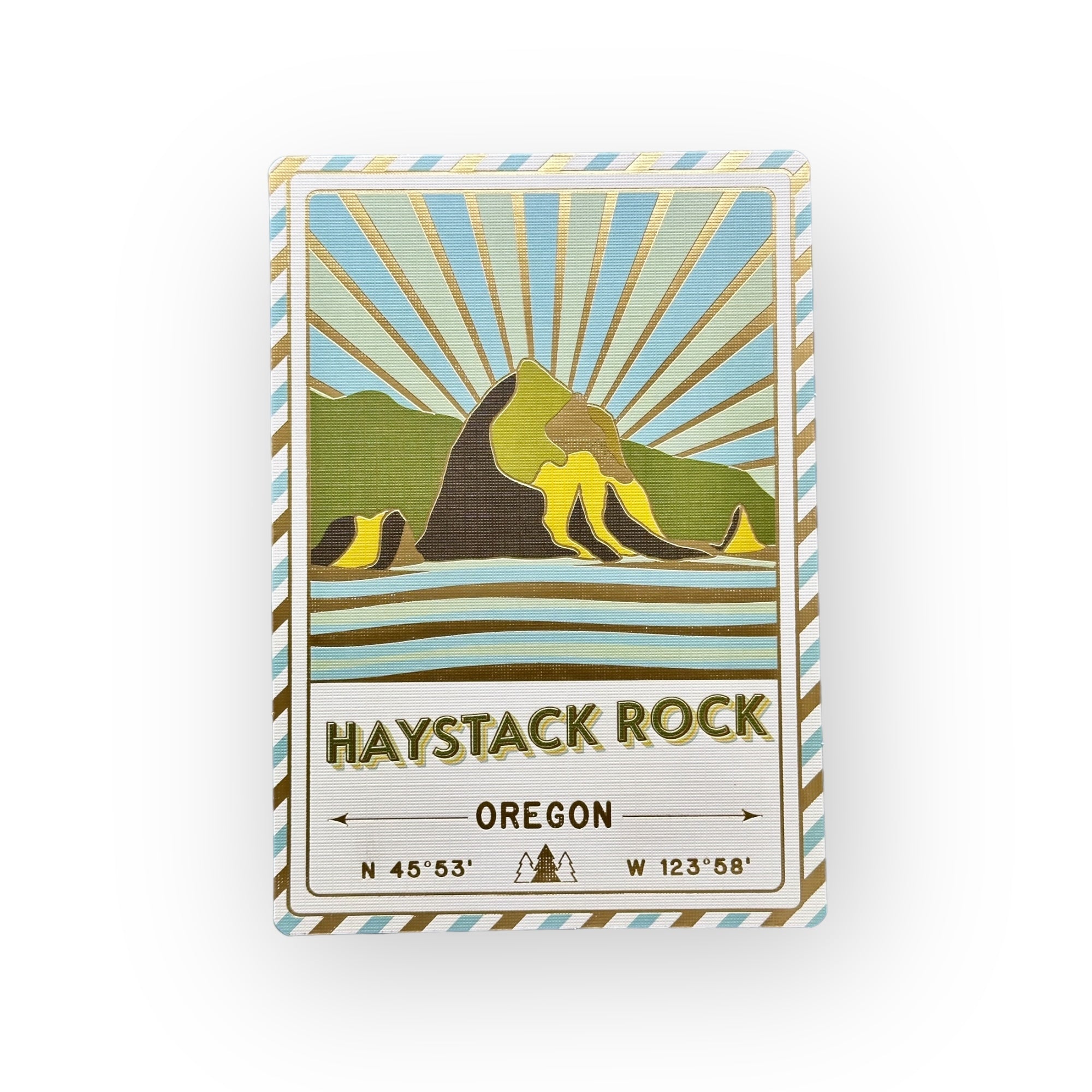 Haystack Rock - Oregon - Postcard - Textured Foil – Landmarks Unlimited