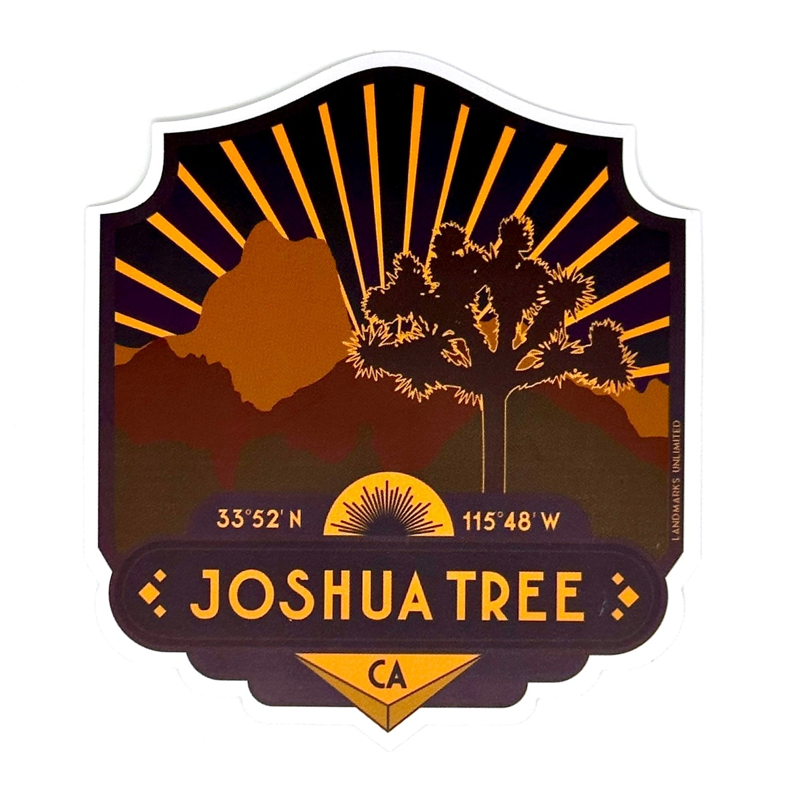 Joshua Tree California - 4" Vinyl Sticker – Landmarks Unlimited