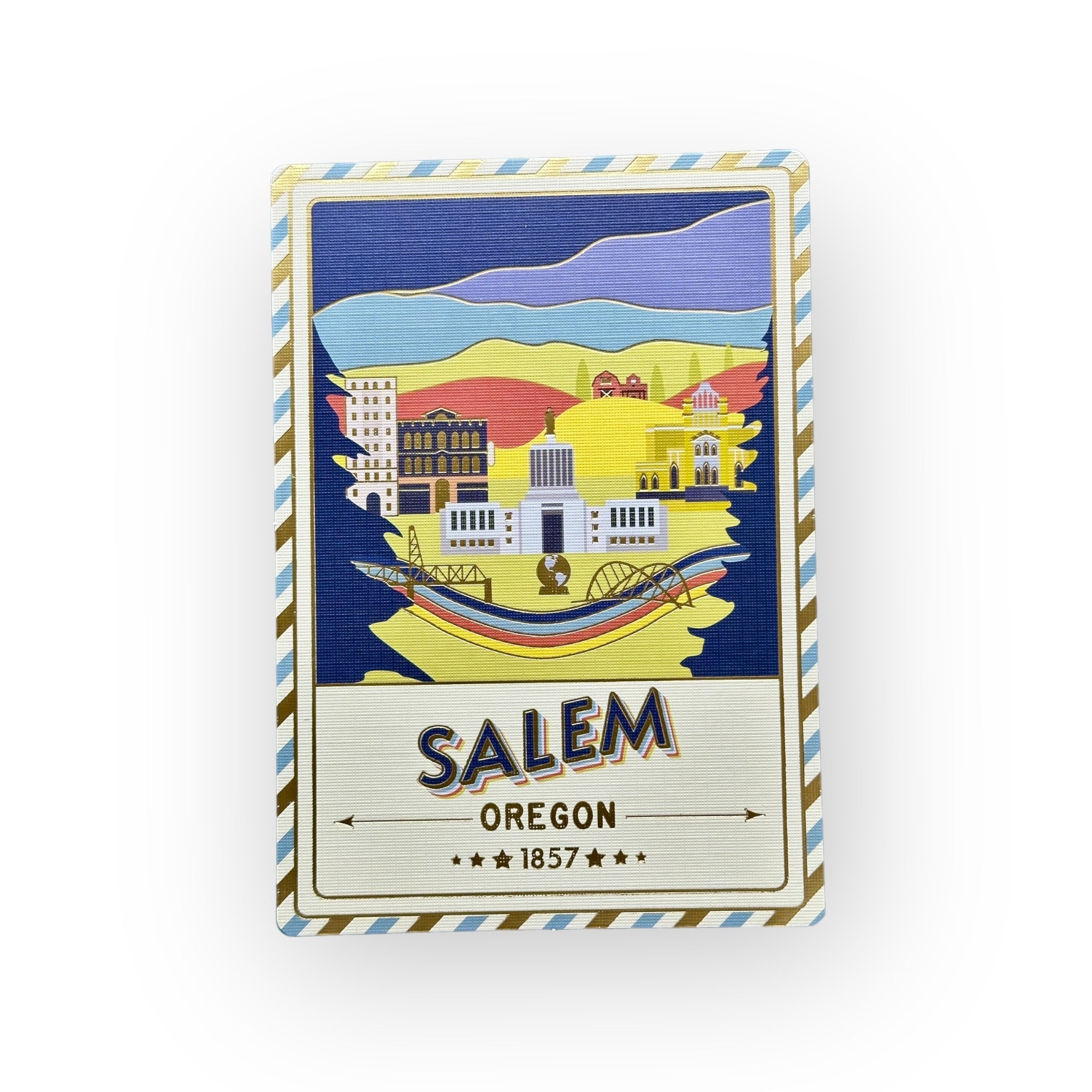 Salem - Oregon - Postcard - Textured Foil – Landmarks Unlimited