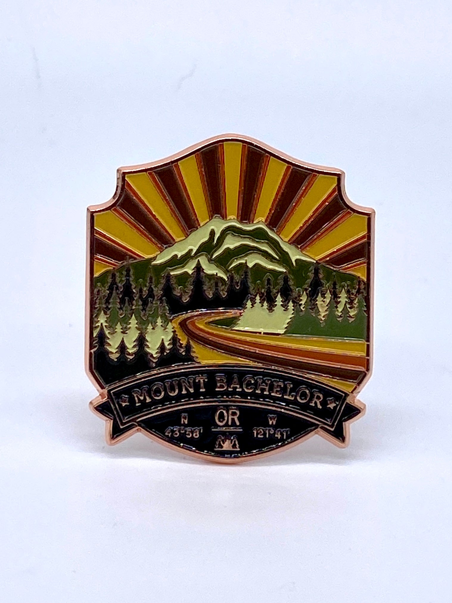 Mount Bachelor, Oregon - Large Enamel Pin – Landmarks Unlimited