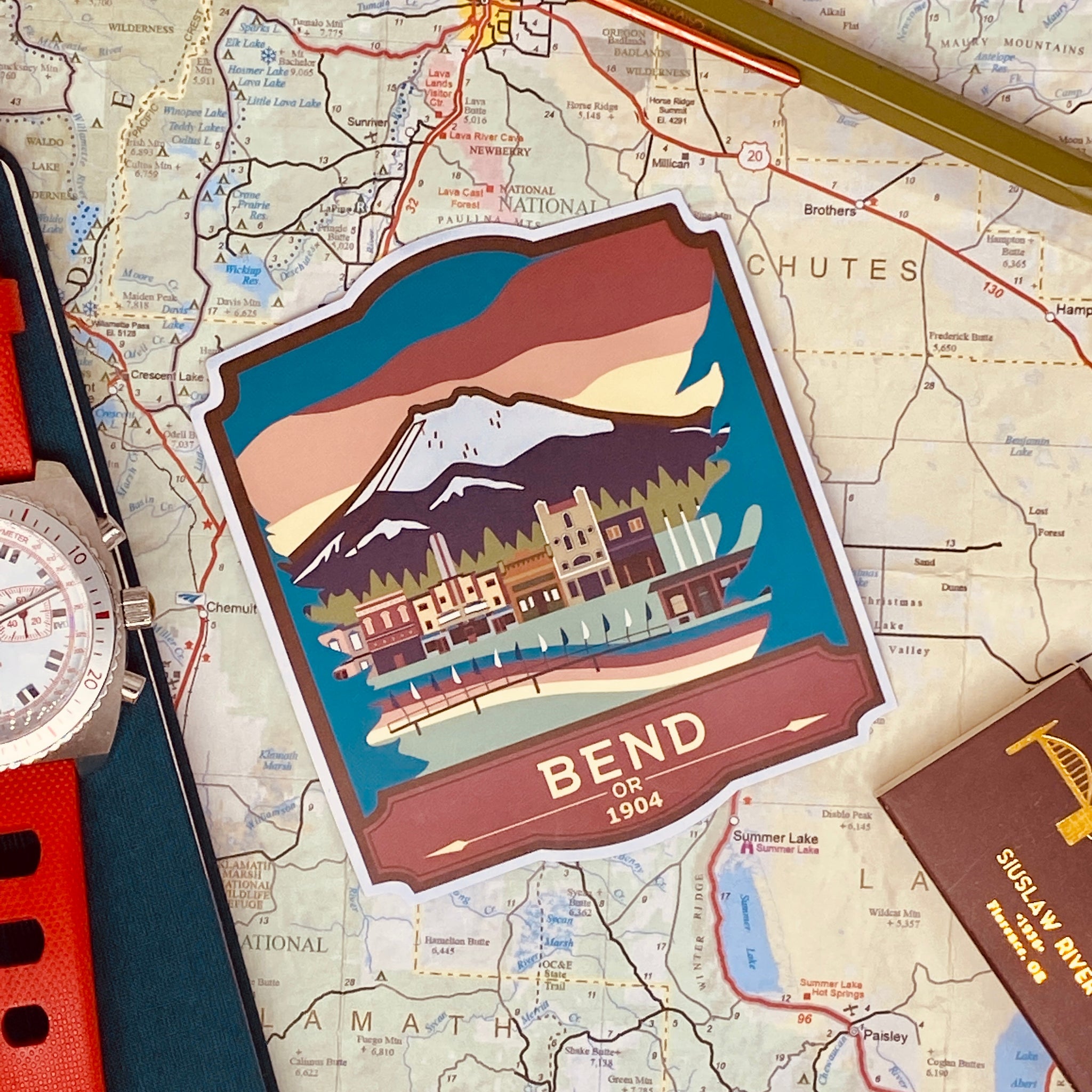Bend, Oregon - 2.5" Vinyl Sticker – Landmarks Unlimited
