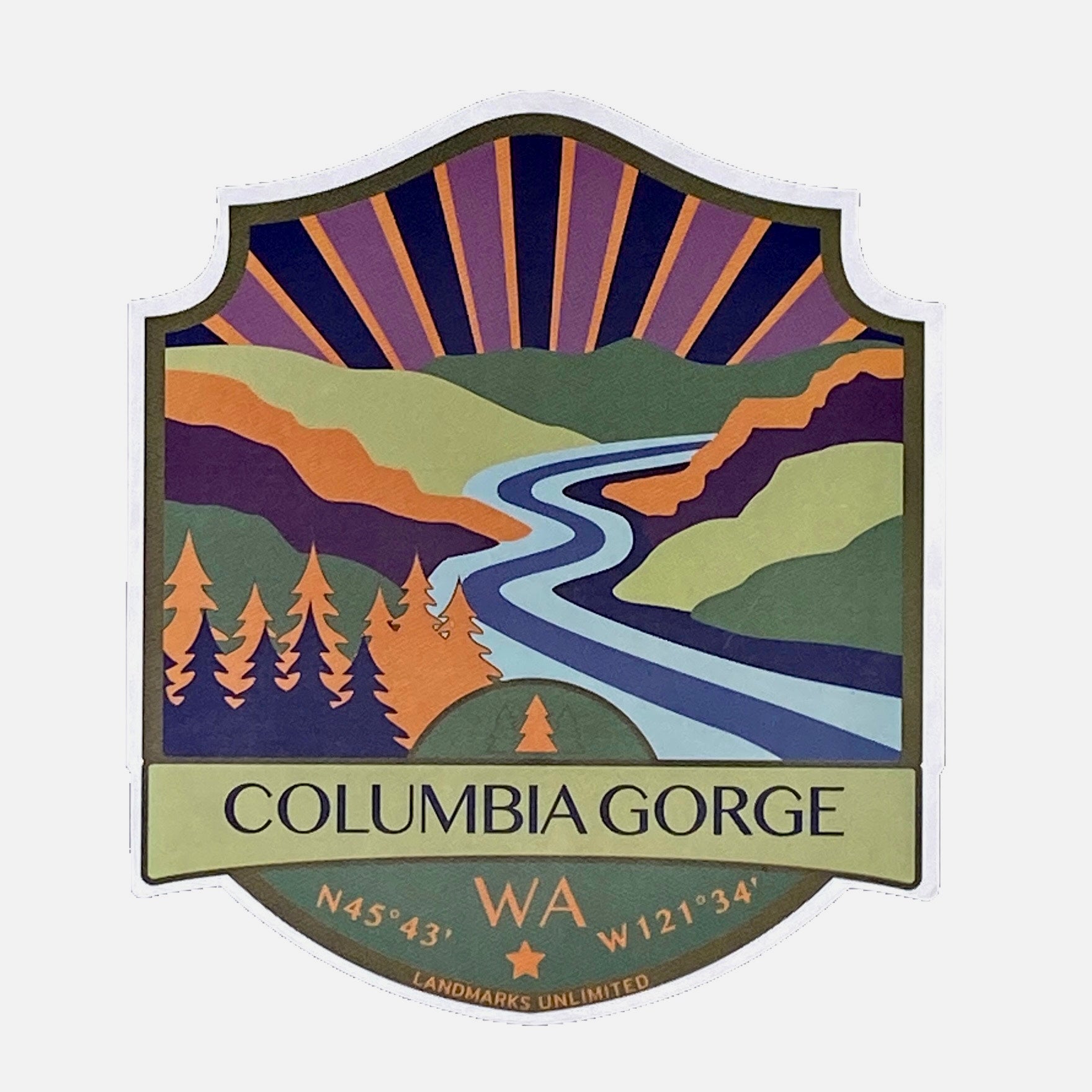 Columbia Gorge Washington - 4" Vinyl Sticker – Landmarks Unlimited