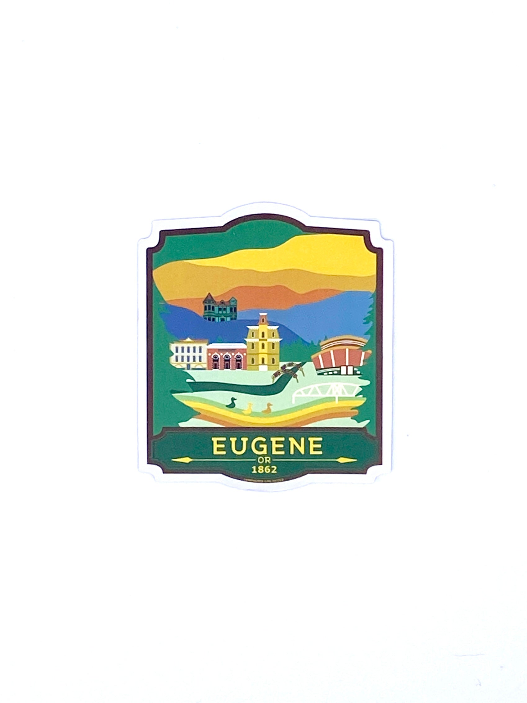 Eugene, Oregon - 2.5" Vinyl Sticker – Landmarks Unlimited