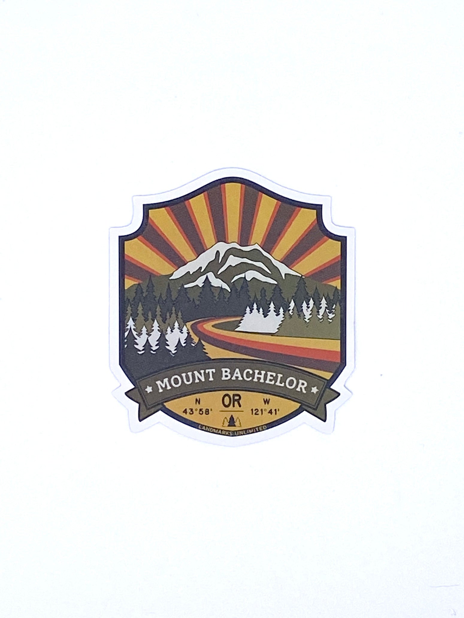 Oregon - Vinyl Sticker - Mount Bachelor – Landmarks Unlimited