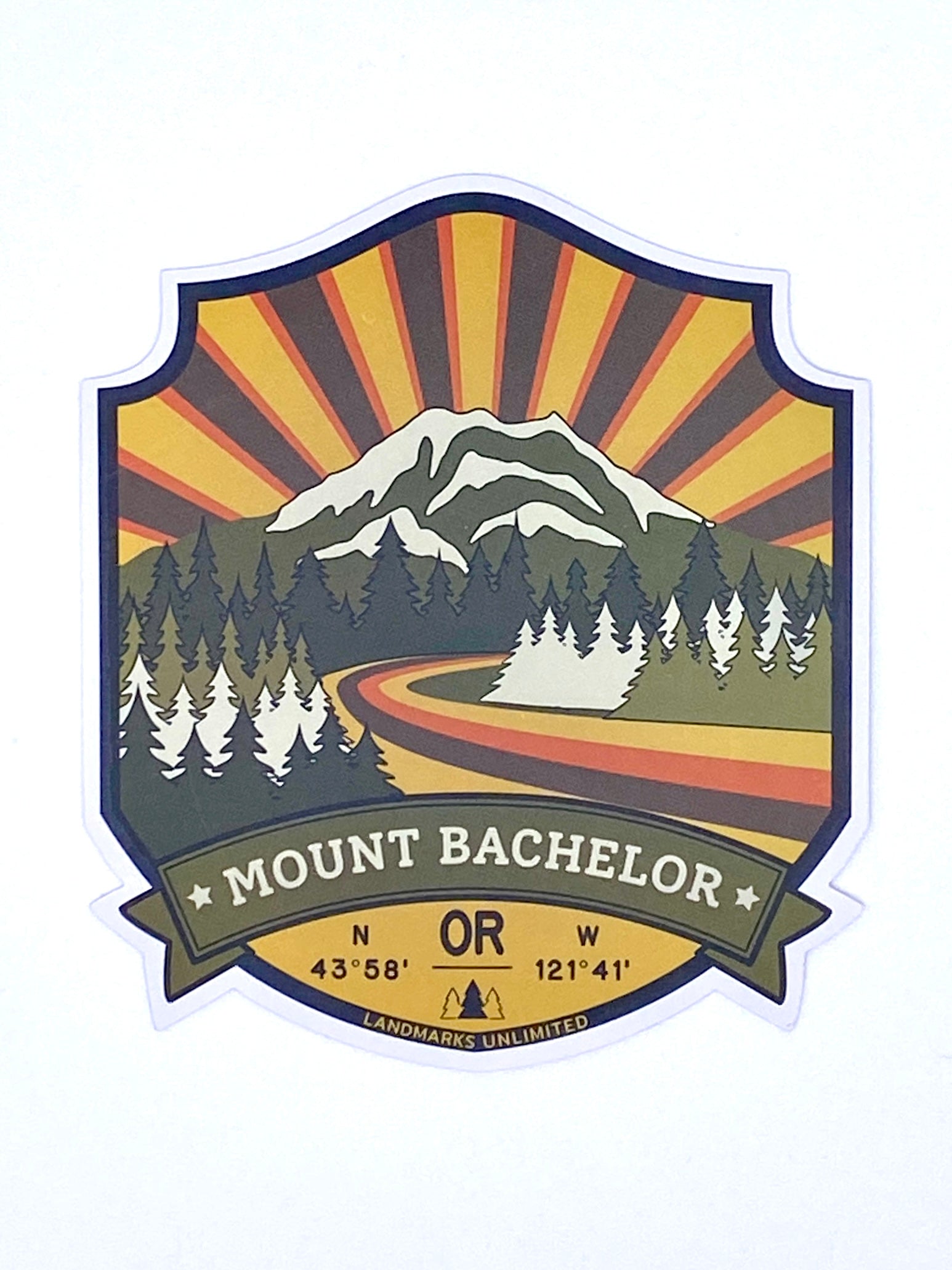 Oregon - Vinyl Sticker - Mount Bachelor – Landmarks Unlimited