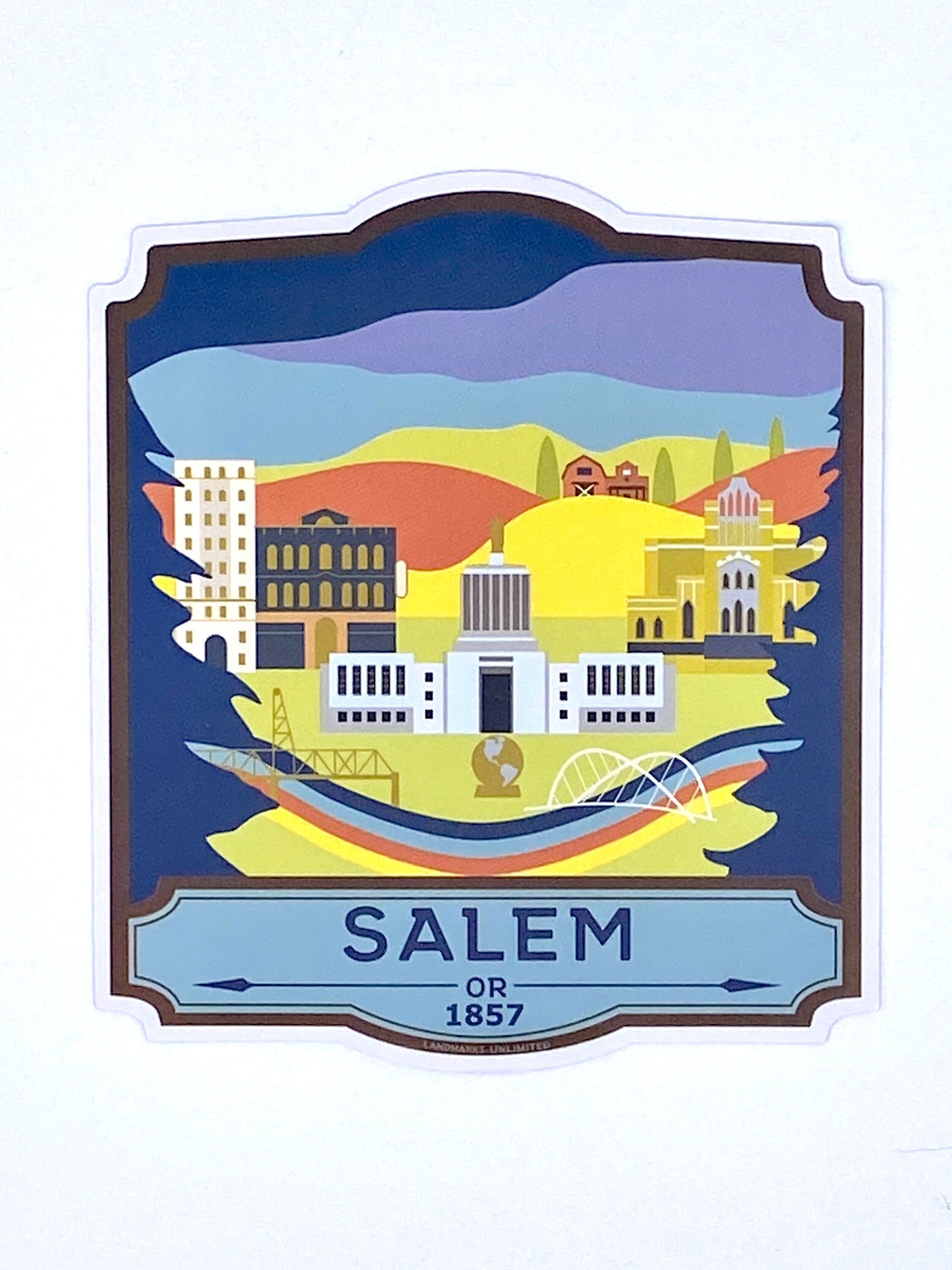 Salem, Oregon - 4" Vinyl Sticker – Landmarks Unlimited