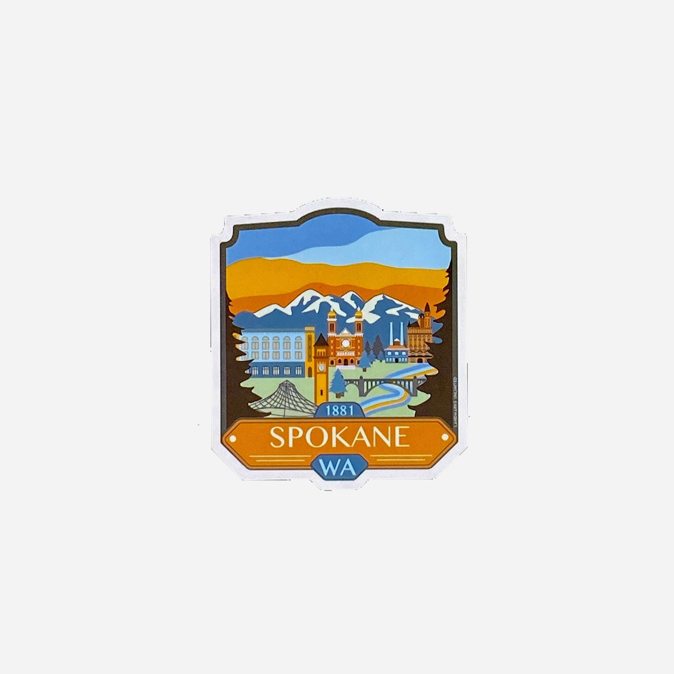 Spokane Washington - 2.5" Vinyl Sticker – Landmarks Unlimited