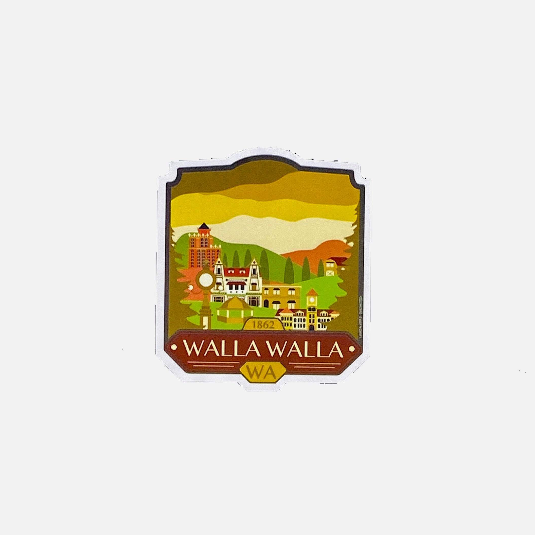 Walla Walla Washington - 2.5" Vinyl Sticker – Landmarks Unlimited