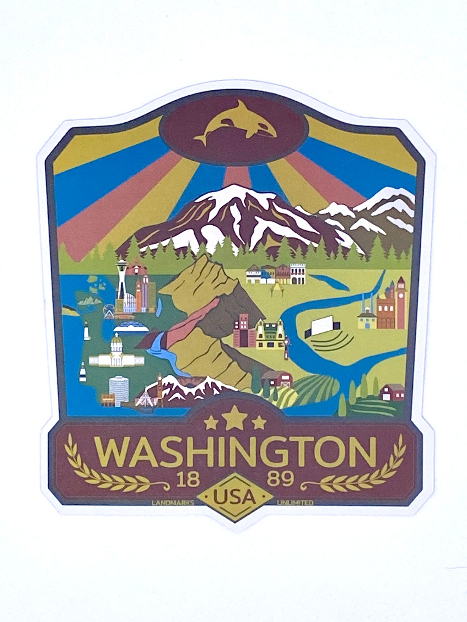State of Washington - 4" Vinyl Sticker – Landmarks Unlimited
